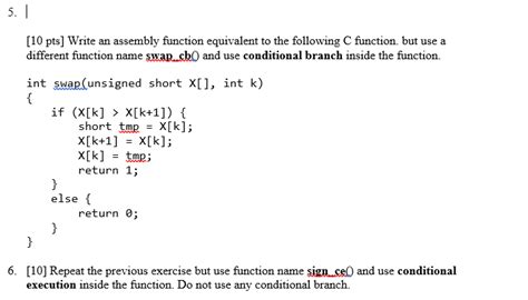 Solved 51 10 Pts Write An Assembly Function Equivalent To