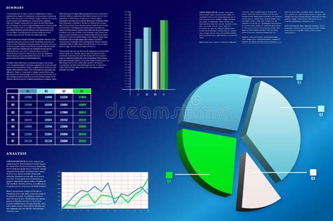 business interface with graphs and data stock illustration