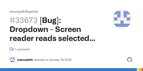 Bug Dropdown Screen Reader Reads Selected Items Twice · Issue 33673 · Microsoftfluentui