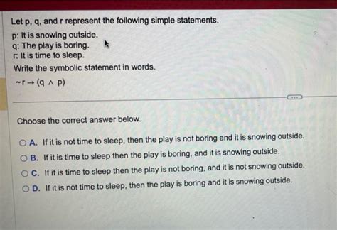 solved let p q and r represent the following simple