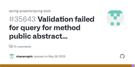 Validation Failed For Query For Method Public Abstract Org Springframework Data Domain Page