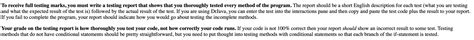 Solved To Receive Full Testing Marks You Must Write A Chegg