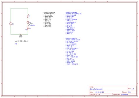 Diodes 1n4148 And 1n4001 Iv Characteristics Spice Models Of The Diodes Oshwlab