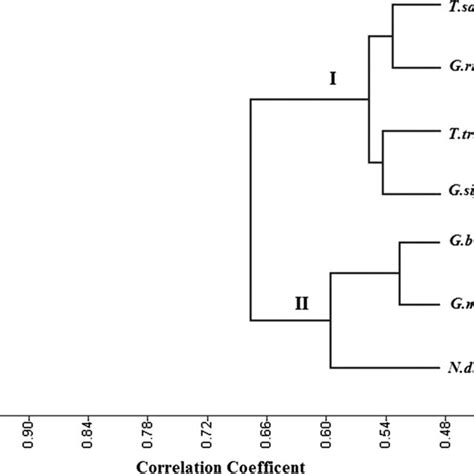 Multivariate R Mode Cluster Analysis Of Abundance Species Above 5