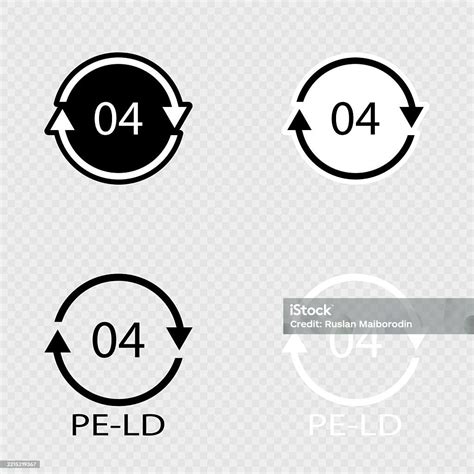 Recycling Code Peld 04 Set Plastic Low Density Polyethylene Stock