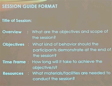 Session Guide Format Tilile Of Session Overview What Are The Objectives