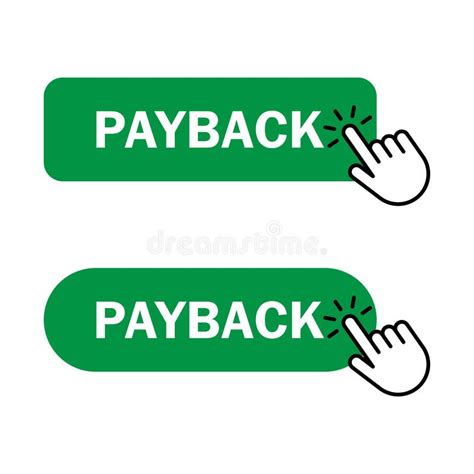Hand Cursor Clicks Payback Button Stock Vector Illustration Of