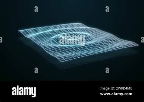 4k Sonar Wave Scan Wireframe Rotation Loop Animation Digital Technology Network Background