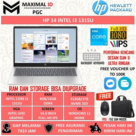 Jual Laptop Slim Hp Ep Cl Intel Core I U Ram Gb Tb Ssd Full Hd Ips Backlit