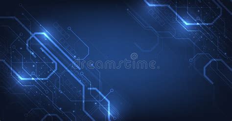Abstract Digital Circuit Board Blue Technology Background Stock Illustration Illustration Of