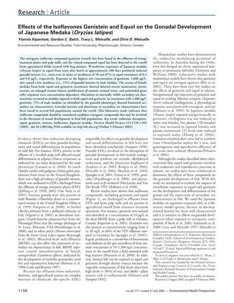 Pdf Effects Of The Isoflavones Genistein And Equol On The Gonadal