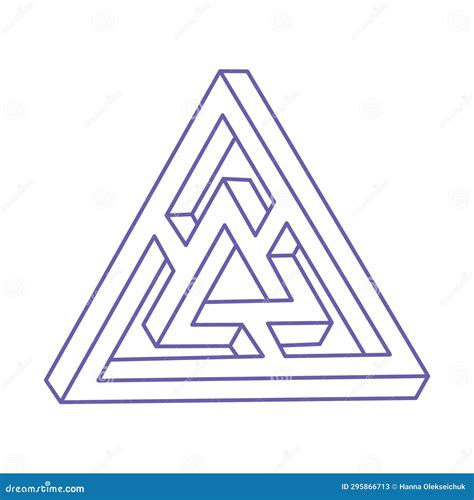 Impossible Optical Illusion Shapes Logo Optical Art Object Impossible Figure Line Art