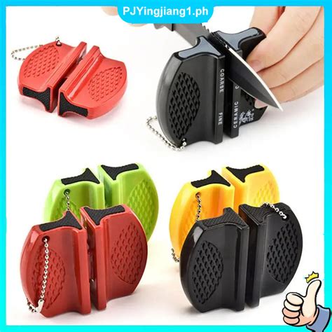 Mini Knife Sharpener With Keychain Tungsten Steel Ceramic Rod Outdoor