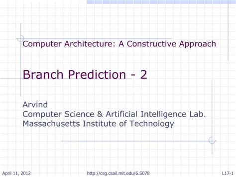 ppt computer architecture a constructive approach branch prediction