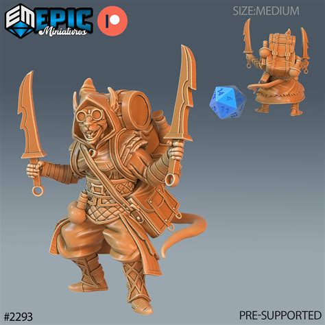 3d File Rat Folk Dagger ‧ Dnd Miniature ‧ Tabletop Miniatures ‧ Gaming Monster ‧ 3d Model ‧ Rpg