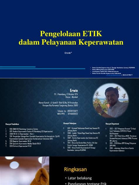 Pengelolaan Etik Dalam Pelayanan Keperawatan 2023 Pak Erwin Pdf
