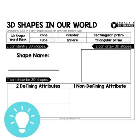 Lucky To Learn Math 1st Grade Geometry Lesson 510 Identify 3d