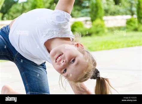 Cute Jumping Girl Stock Photo Alamy