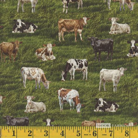 Cotton 100 45 Novelty Cow Country Mook Fabrics