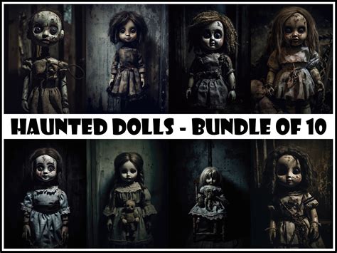 Haunted Dolls Bundle Of 10 Scary Dolls Creepy Horror Clip Art