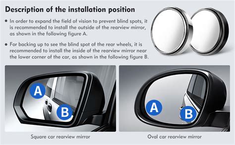 2pcs Blind Spot Mirrors For Cars 360°rotatable Blindspot Mirrors For