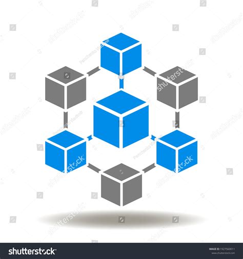 Cube Network Structure Flowchart Vector Icon Stock Vector Royalty Free
