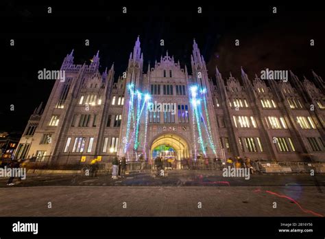 Pictured Marischal College Rainbow Laser Flares By Seb Lee Delisle