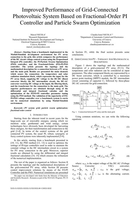 Pdf Improved Performance Of Grid Connected Photovoltaic System Based