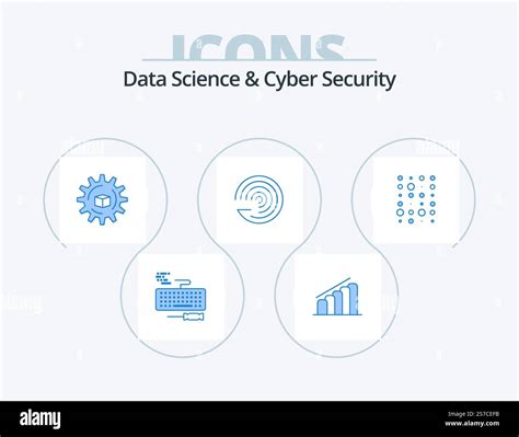 Data Science And Cyber Security Blue Icon Pack 5 Icon Design Data Scince Atoumated