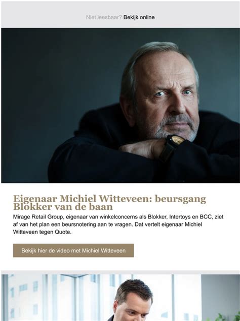 Quote Michiel Witteveen Blaast Beursgang Blokker Af And Hal Legt