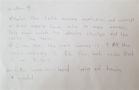 Question A Explain The Cache Memory Organization Chegg