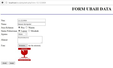 Crud Pada PHP MySQL Cara Membuat Update Edit Data Terisi Otomatis Pada PHP Dewan Komputer