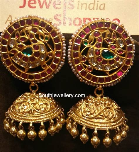 Peacock Gold Jhumkas Indian Jewellery Designs