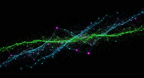 Abstract Digital Art Featuring Interconnected Lines And Nodes Creating A Network Stock