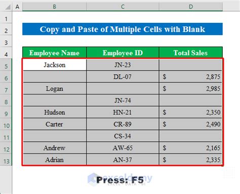 How To Copy And Paste Multiple Cells In Excel 9 Quick Methods
