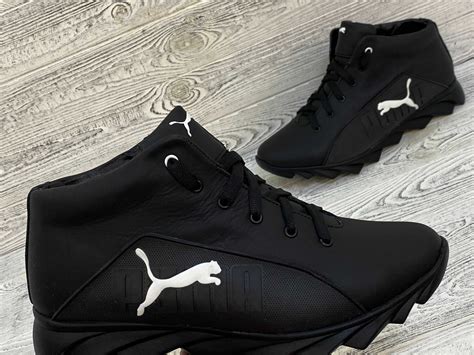 Чоловічі зимові кросівки,черевики Puma. Зимние кроссовки Пума Кожа Мех ...