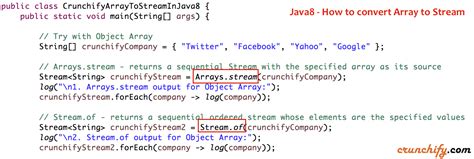 In Java8 How To Convert Array To Stream Using Arraysstream And