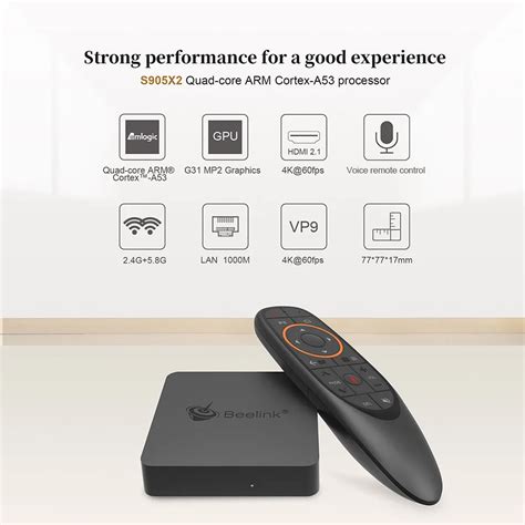 ТВ-приставка Beelink GT mini A Amlogic S905X2 Android 8,1 4G DDR4 32G ...