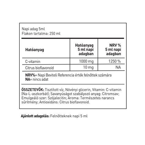 Lipocell C1000 Liposzómás C Vitamin Narancs ízben 250 Ml Biokiskert