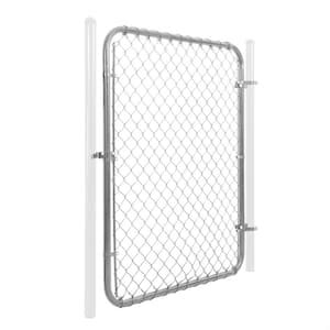 Fencer Wire 4 Ft W X 5 Ft H Black Galvanized Chain Link Fence Gate