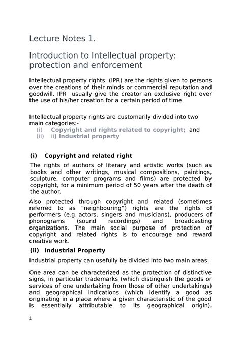 10 Lecture Notes 1 Intro To Ip 2021 Mcu Lecture Notes 1