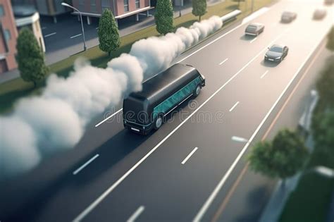 Air Pollution Crisis In City From Diesel Vehicle Exhaust Pipe On Road