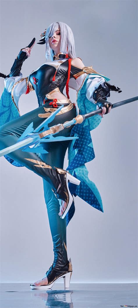 Real Hot Anime Girl Shenhe Genshin Impact 2k Wallpaper Download