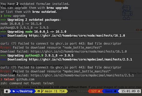 Terminal Brew Upgrade Macos 1131 Error Message Curl 7 Failed To