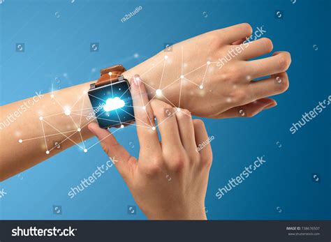 Naked Female Hand Smartwatch Cloud Technology Stock Photo Shutterstock