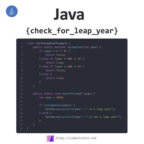 Java Leap Year Code Example Java Programming Coding Lessons Java