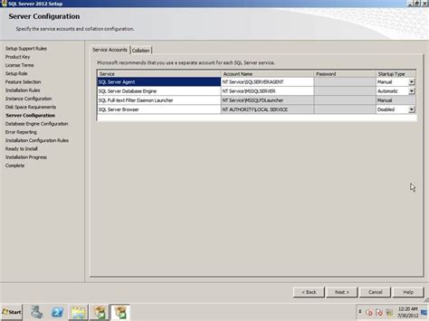 installing sql server 2012 database journal