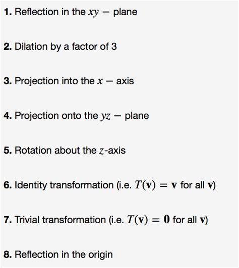 Solved Which Of The Following Linear Transformations From R3