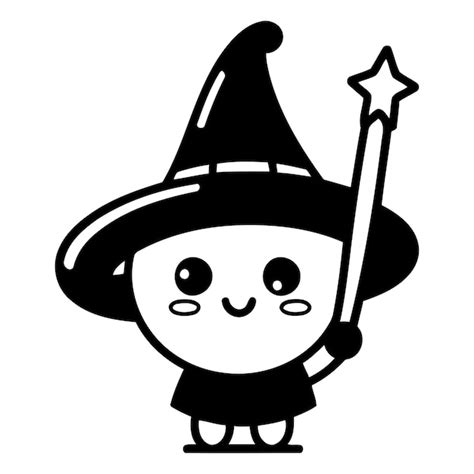 귀여운 할로윈 마녀 마스코트 캐릭터 터 일러스트레이션 프리미엄 Ai 생성 벡터