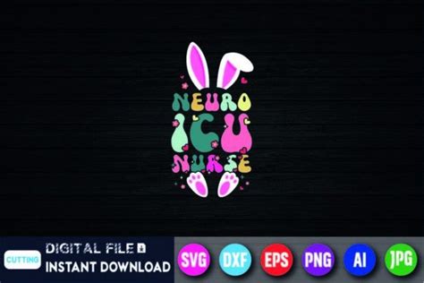 Neuro ICU Nurse Easter Bunny Neuro ICU Graphic By Creative SVG Crafts Creative Fabrica
